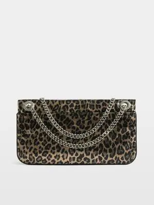 Zadig&Voltaire Rock Ii Metal Leopard Clutch - Silver