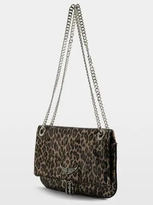 Zadig&Voltaire Rock Ii Metal Leopard Clutch - Silver