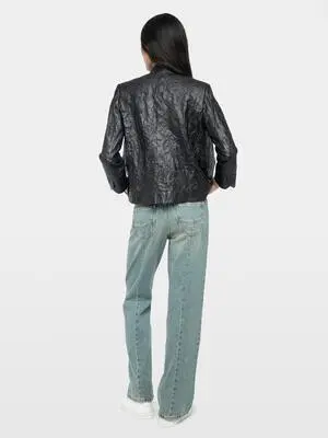 Zadig&Voltaire Crinkled Leather Blazer - Black