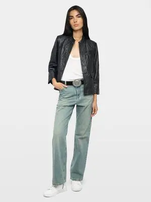 Zadig&Voltaire Crinkled Leather Blazer - Black