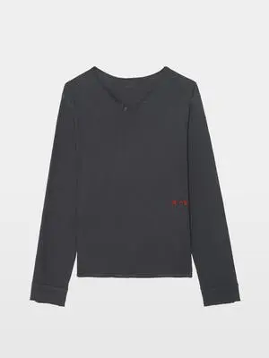 Zadig&Voltaire Monastir Henley T-shirt - Carbone