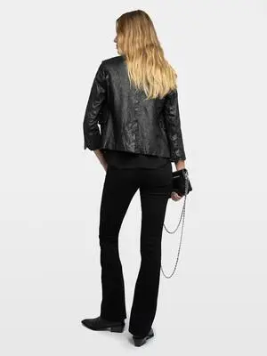 Zadig&Voltaire Verys Crinkled Leather Blazer - Black