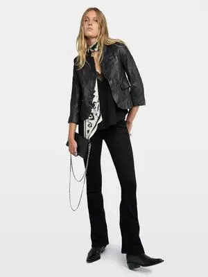 Zadig&Voltaire Verys Crinkled Leather Blazer - Black