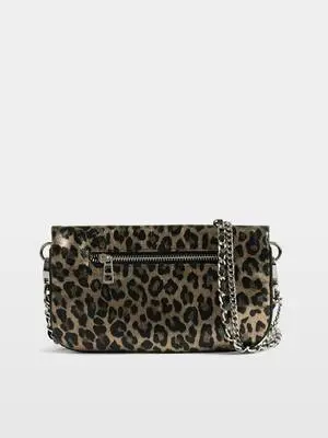 Zadig&Voltaire Rock Mini Leopard Clutch - Silver