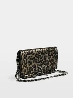 Zadig&Voltaire Rock Mini Leopard Clutch - Silver