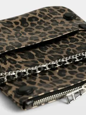 Zadig&Voltaire Rock Mini Leopard Clutch - Silver