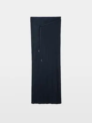 Zadig&Voltaire Giada Asymmetric Long Slit Skirt - Encre