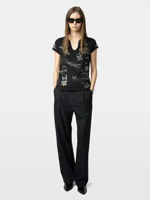 Zadig&Voltaire Cotton Henley T-shirt - Black