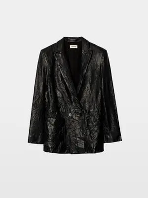 Zadig&Voltaire Visco Crinkled Leather Jacket - Black