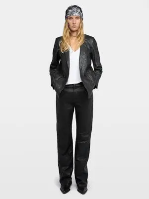 Zadig&Voltaire Visco Crinkled Leather Jacket