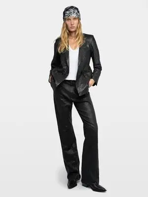 Zadig&Voltaire Visco Crinkled Leather Jacket