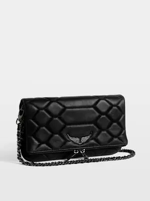 Zadig&Voltaire Quilted Leather Clutch With Metal Chain