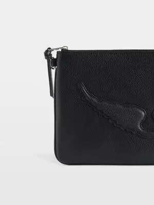 Zadig&Voltaire Grained Leather Zip Clutch