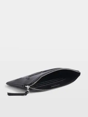 Zadig&Voltaire Grained Leather Zip Clutch