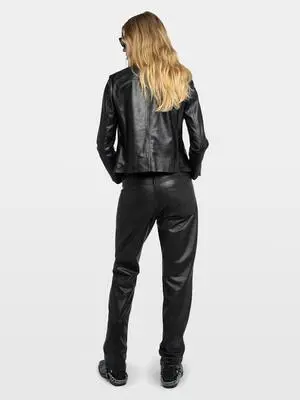 Zadig&Voltaire Liam Lambskin Leather Jacket - Black