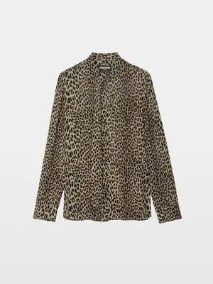 Zadig&Voltaire Tulba Leopard Print Satin Shirt - Leaves
