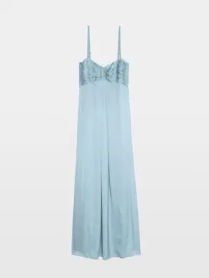 Zadig&Voltaire Rippie Satin Maxi Dress - Sky
