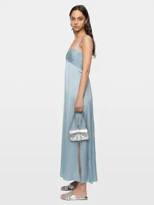 Zadig&Voltaire Rippie Satin Maxi Dress - Sky
