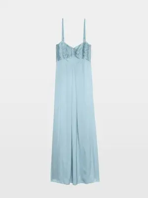 Zadig&Voltaire Rippie Satin Maxi Dress - Sky