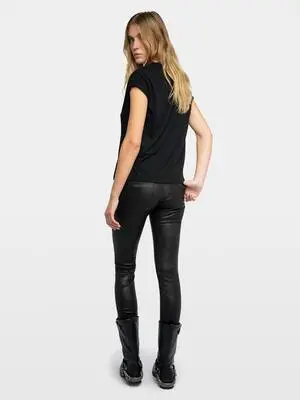 Zadig&Voltaire Phlame Crinkled Leather Pants - Black
