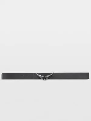 Zadig&Voltaire Rock Reversible Leather Belt With Wing Buckle - Road