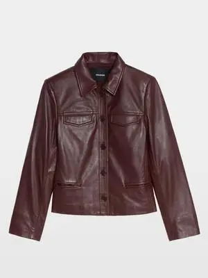 Zadig&Voltaire Liam Leather Jacket - Burgundy