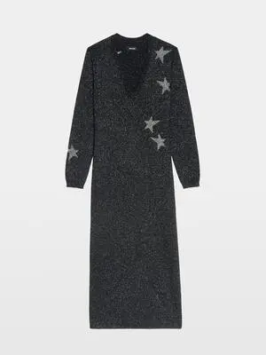 Zadig&Voltaire Stelly Merino Wool Maxi Dress With Star Motif