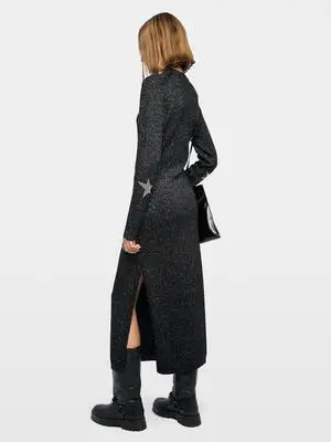 Zadig&Voltaire Stelly Merino Wool Maxi Dress With Star Motif