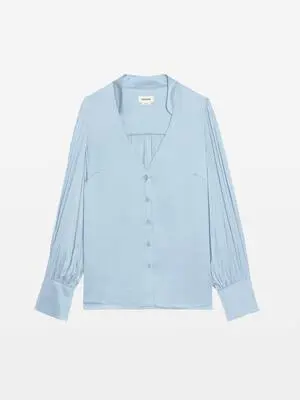 Zadig&Voltaire Tinous Satin Shirt - Sky