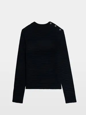 Zadig&Voltaire Striped Wool-cashmere Blend Sweater - Black