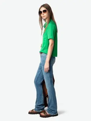 Zadig&Voltaire Topher Satin Top - Gazon