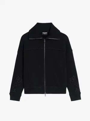 Zadig&Voltaire Milly Zip Up Sweatshirt - Black