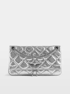 Zadig&Voltaire Rock Ii Metallic Clutch - Silver