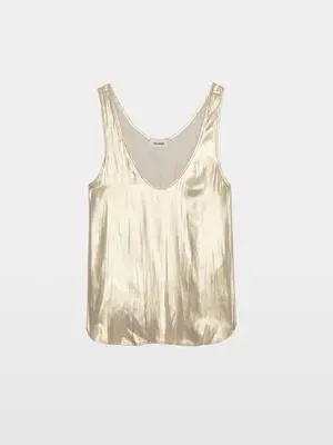 Zadig&Voltaire Tarys Satin Tank Top - Gold