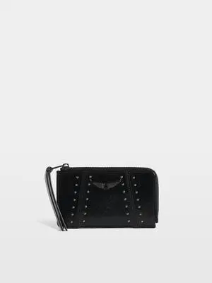 Zadig&Voltaire Zv Card Vintage Patent Studs Cardholder - Black
