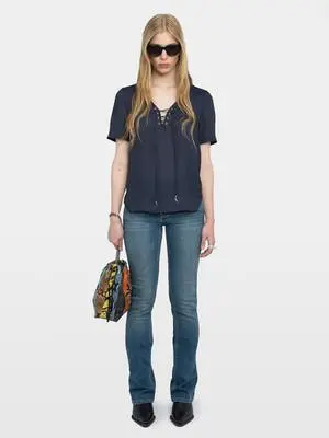 Zadig&Voltaire Terzo Satin V-neck Top