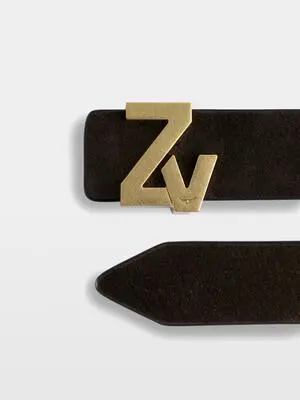 Zadig&Voltaire Zv Initiale Suede Leather Belt