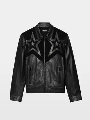 Zadig&Voltaire Locky Star Leather Jacket - Black