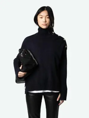Zadig&Voltaire Alma Jewelled Cashmere Sweater - Encre