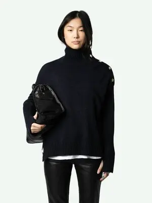 Zadig&Voltaire Alma Jewelled Cashmere Sweater - Encre