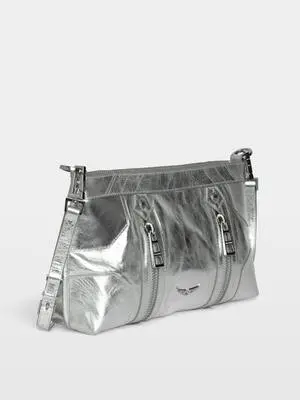 Zadig&Voltaire Sunny Moody" Metallic Leather Bag - Silver