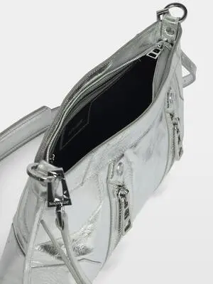 Zadig&Voltaire Sunny Moody" Metallic Leather Bag - Silver