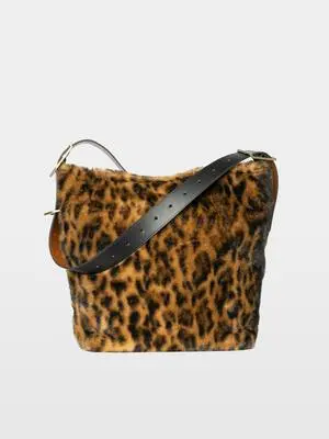 Zadig&Voltaire Leopard Faux Fur Hobo Bag
