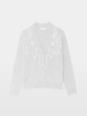 Zadig&Voltaire Mirkaz Button Up Cashmere Cardigan - Gris Chine Clai