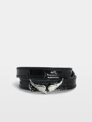 Zadig&Voltaire Rock Croco Bracelet - Black