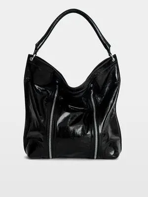 Zadig&Voltaire Sunny Hobo Vintage Patent Bag - Noir
