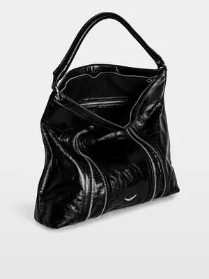 Zadig&Voltaire Sunny Hobo Vintage Patent Bag - Noir