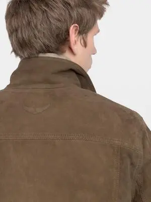 Zadig&Voltaire Bases Suede Leather Jacket - Moss