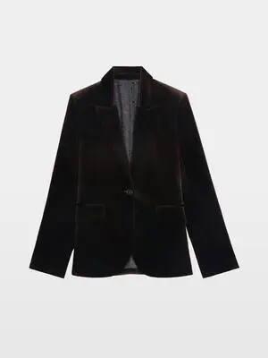 Zadig&Voltaire Vavy Velvet Blazer - Dark Chocolate