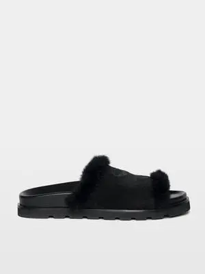 Zadig&Voltaire Teddy Shearling Mules - Black